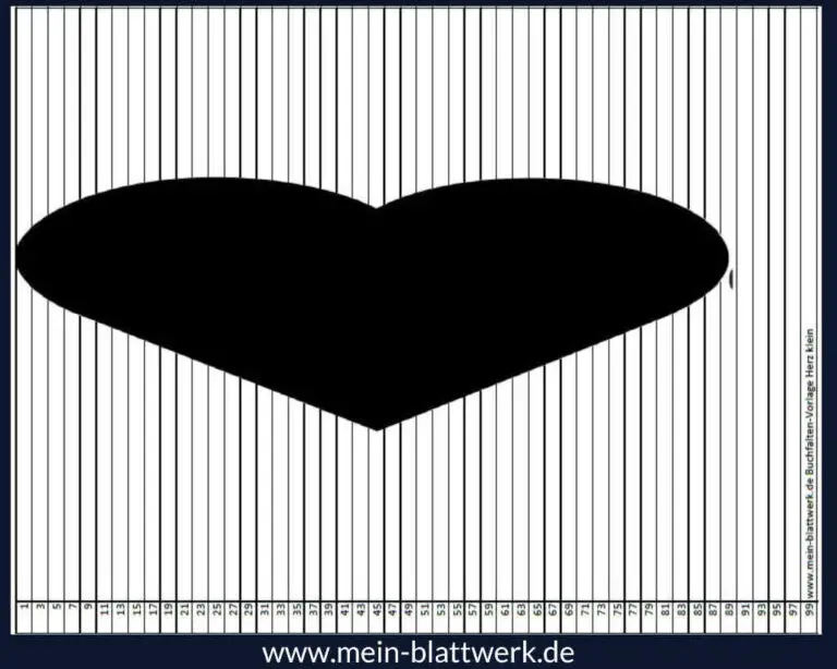 Einfaches Herz Buchfalten-Vorlage zum Ausdrucken - mein-blattwerk